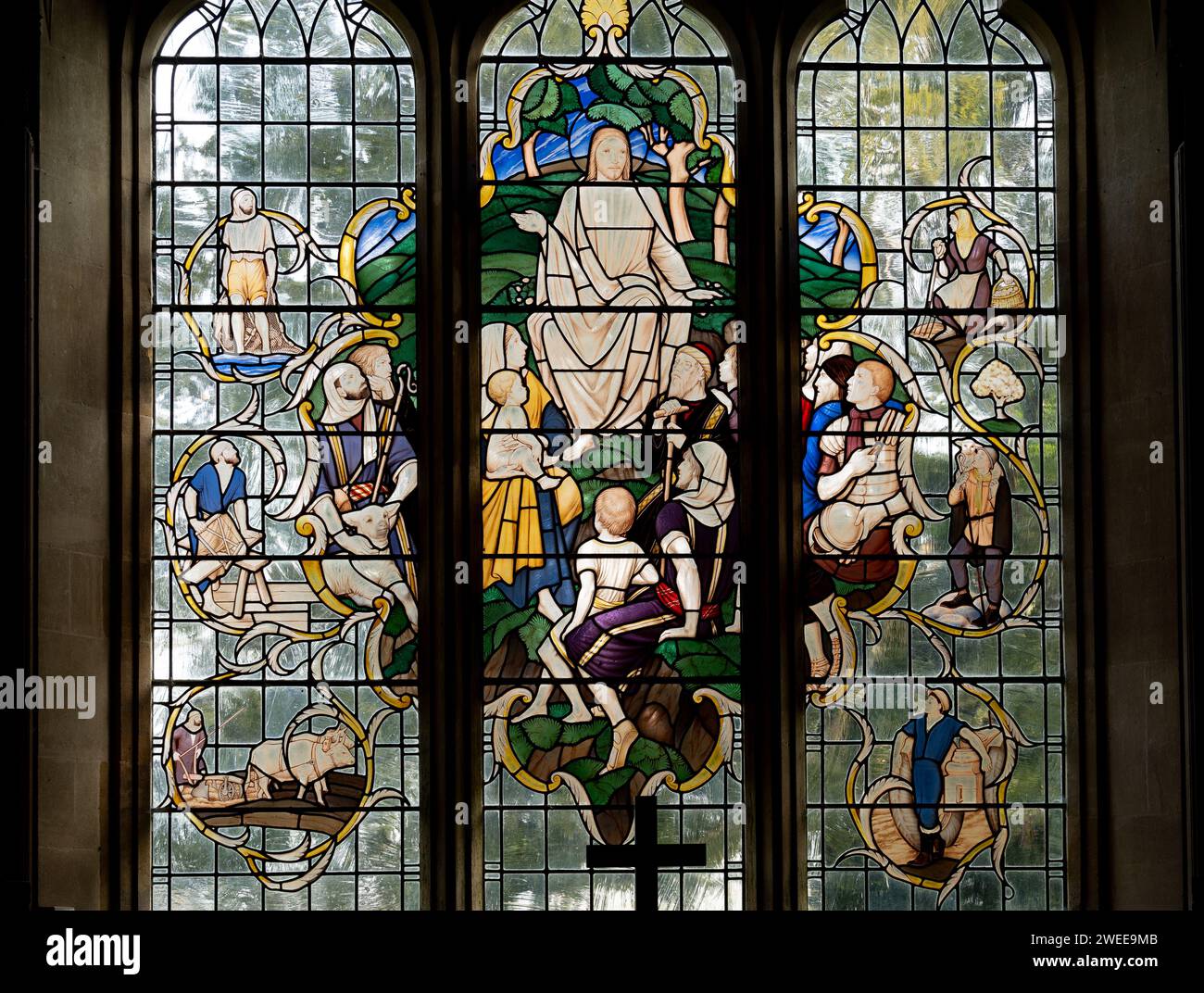 East window by Christopher Webb, St. Eadburgha`s Church, Ebrington ...