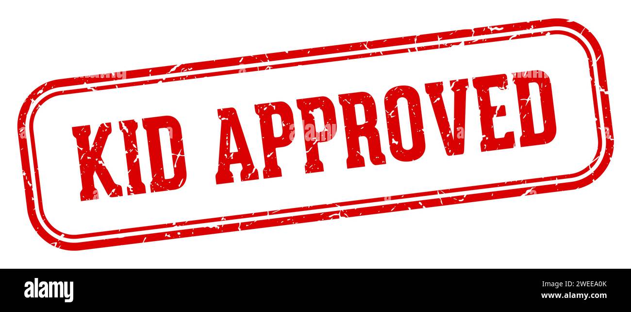 kid approved stamp. kid approved rectangular stamp isolated on white ...
