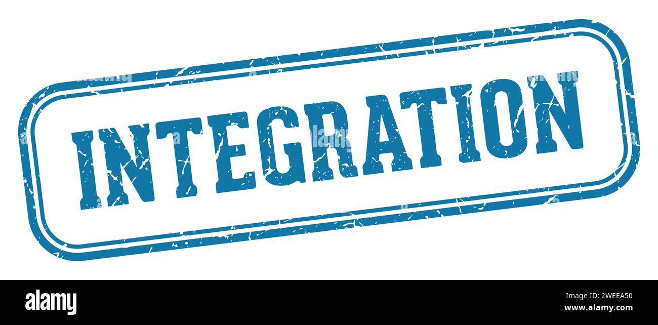 integration stamp. integration rectangular stamp isolated on white ...