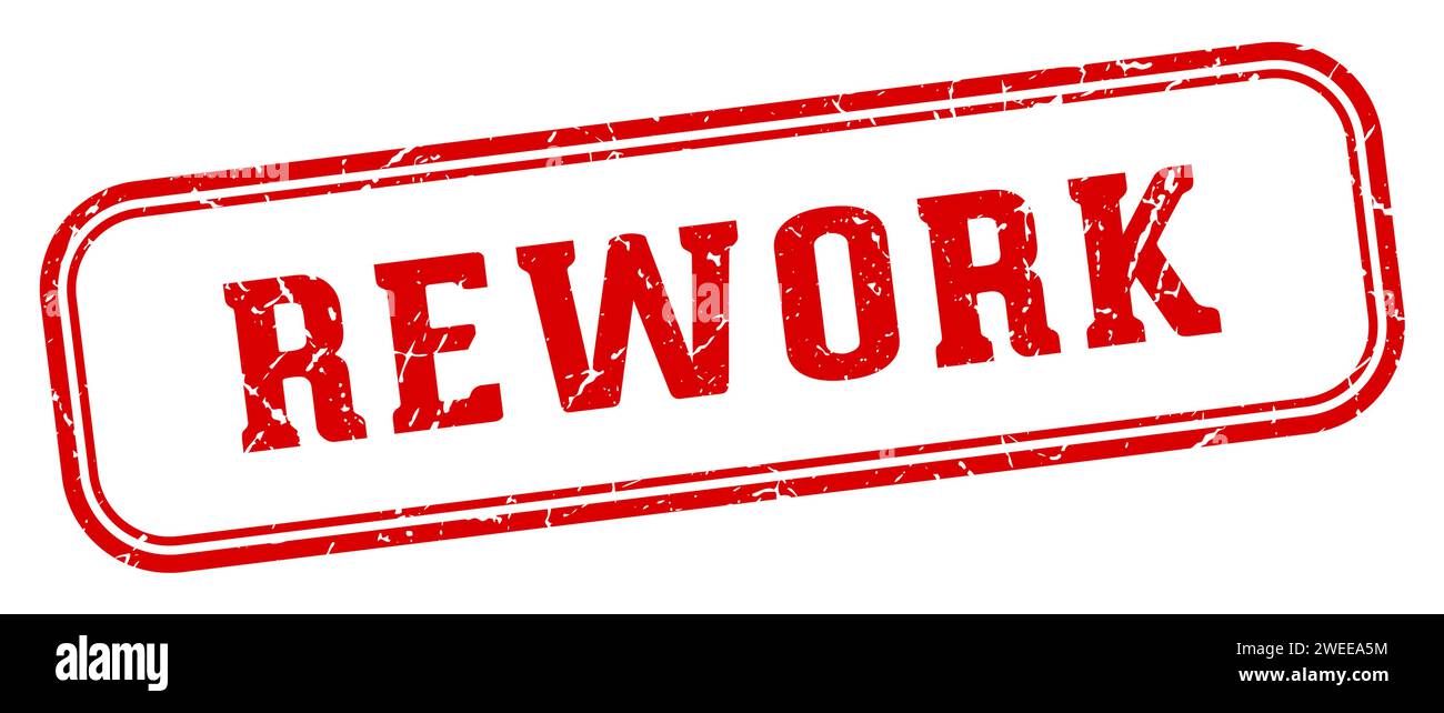 rework stamp. rework rectangular stamp isolated on white background ...