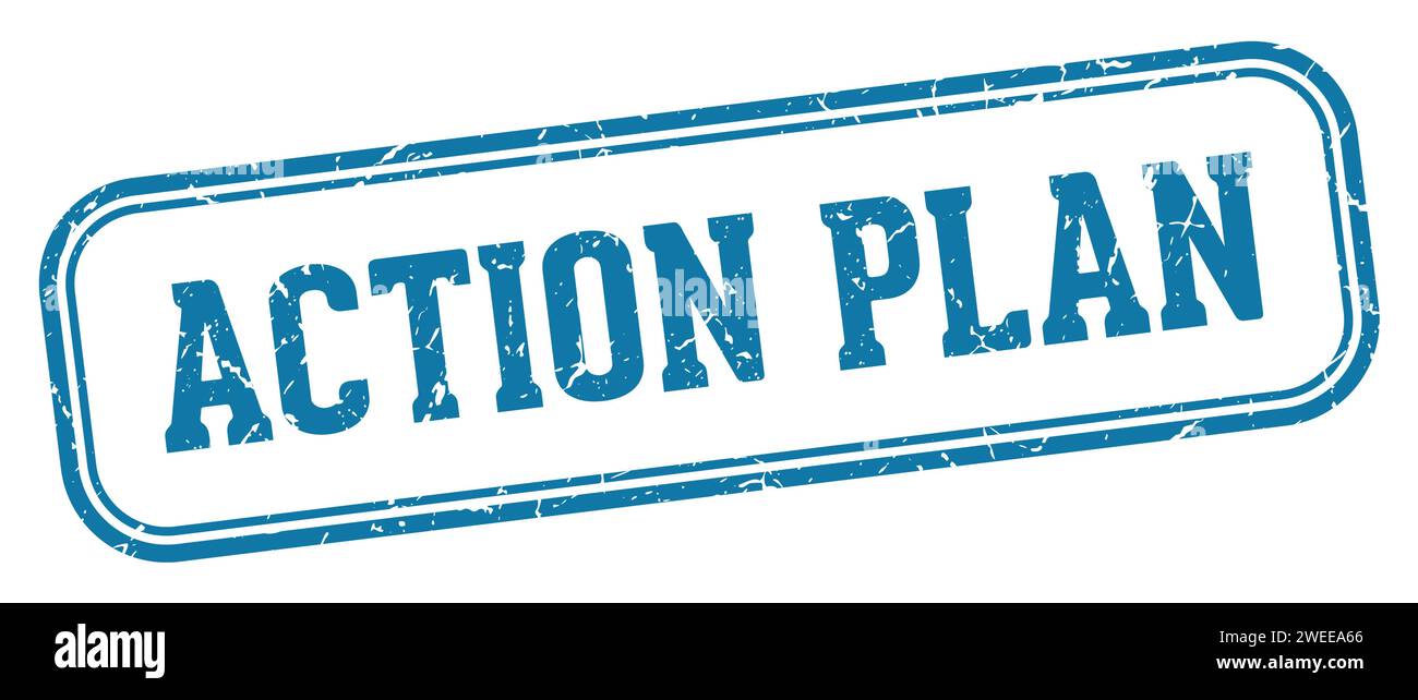 action plan stamp. action plan rectangular stamp isolated on white ...