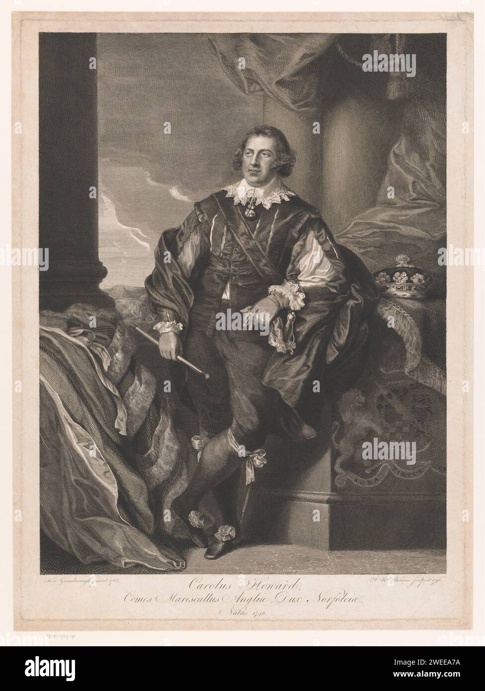 Portrait of Charles Howard, John Keyse Sherwin, 1790 print paper ...