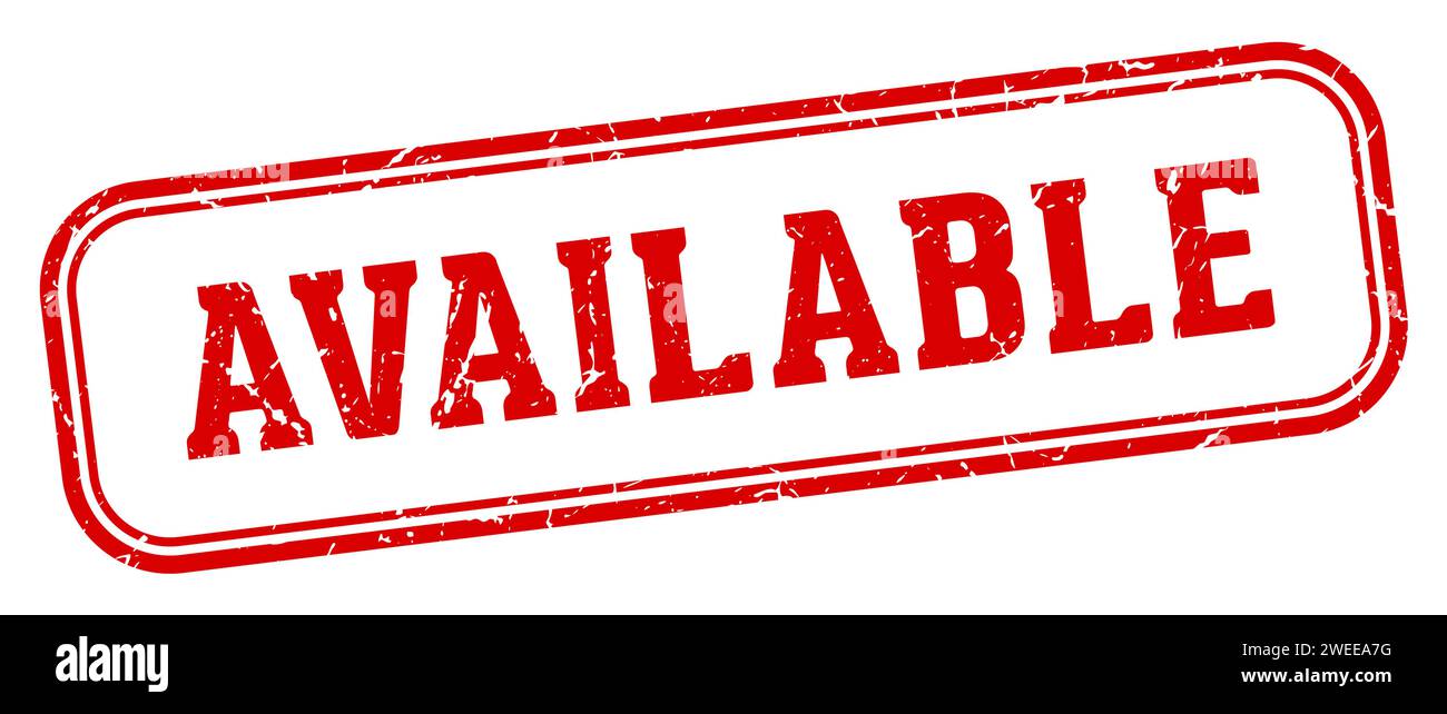 available stamp. available rectangular stamp isolated on white ...