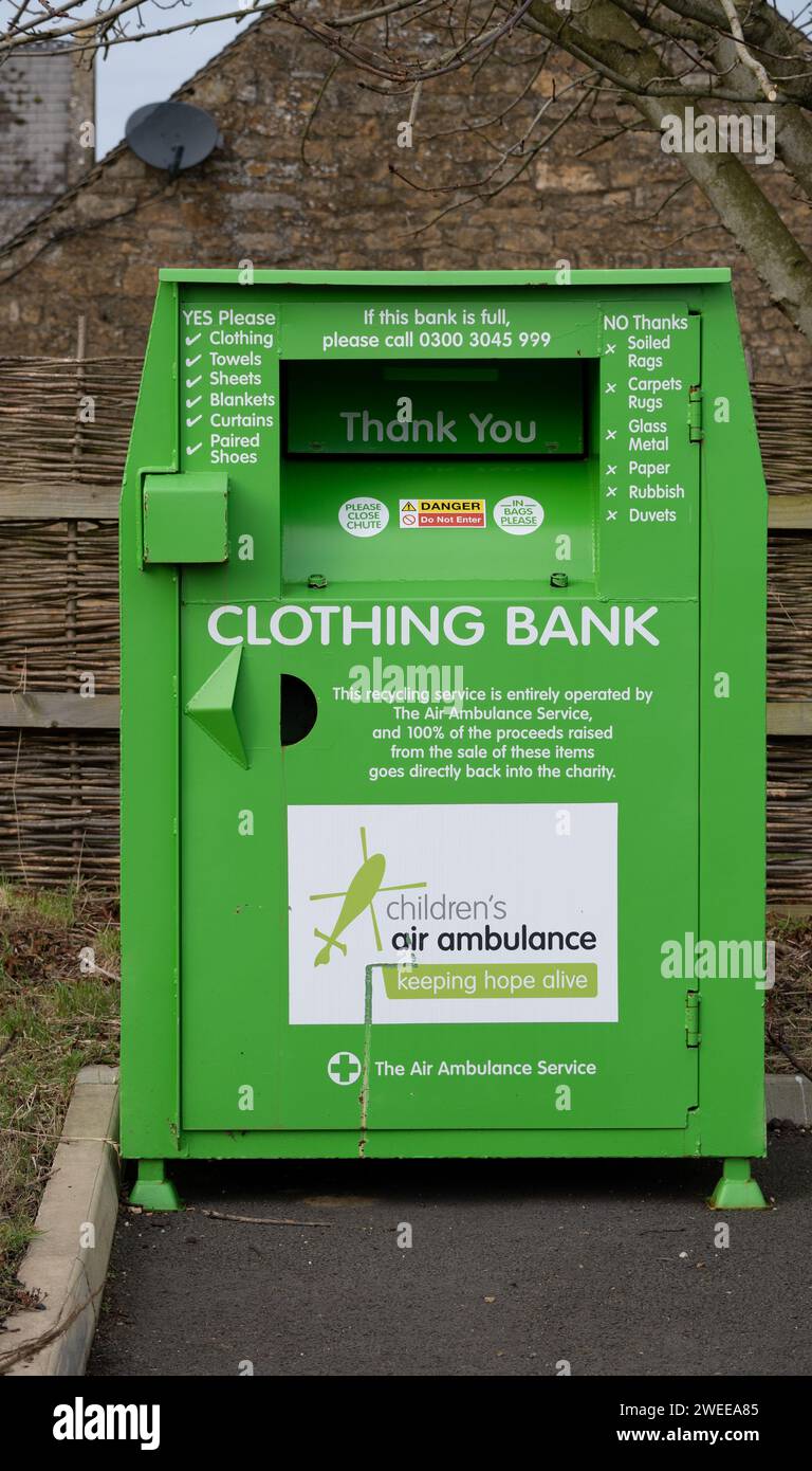Children`s Air Ambulance clothing bank, Gloucestershire, England, UK ...