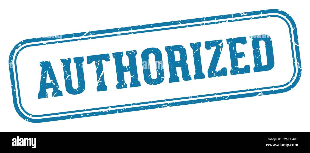 authorized stamp. authorized rectangular stamp isolated on white ...