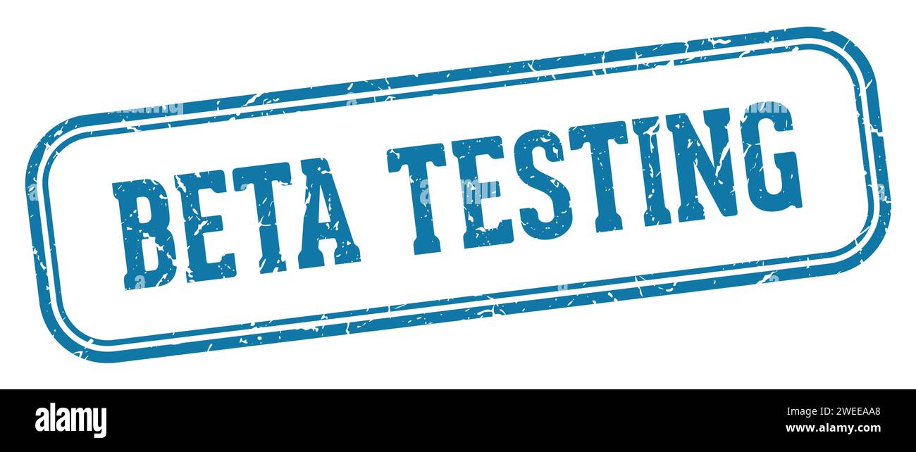 beta testing stamp. beta testing rectangular stamp isolated on white ...