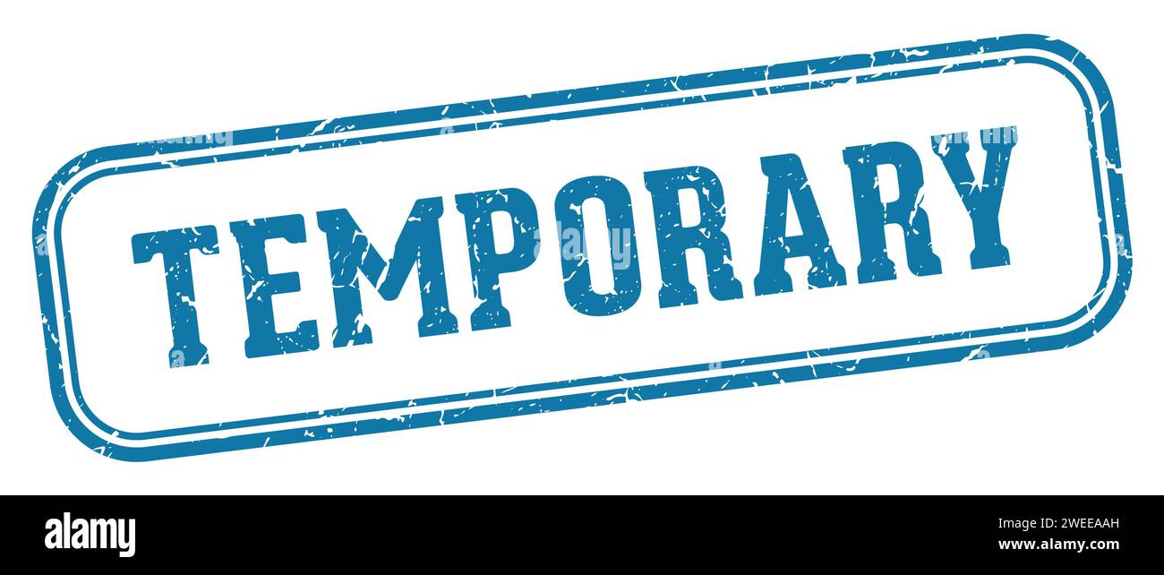 temporary stamp. temporary rectangular stamp isolated on white ...