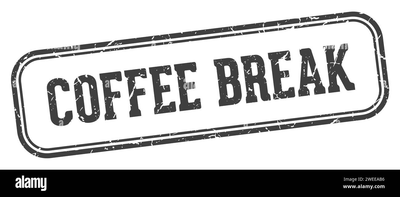 coffee break stamp. coffee break rectangular stamp isolated on white ...