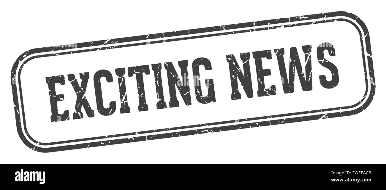 exciting news stamp. exciting news rectangular stamp isolated on white ...