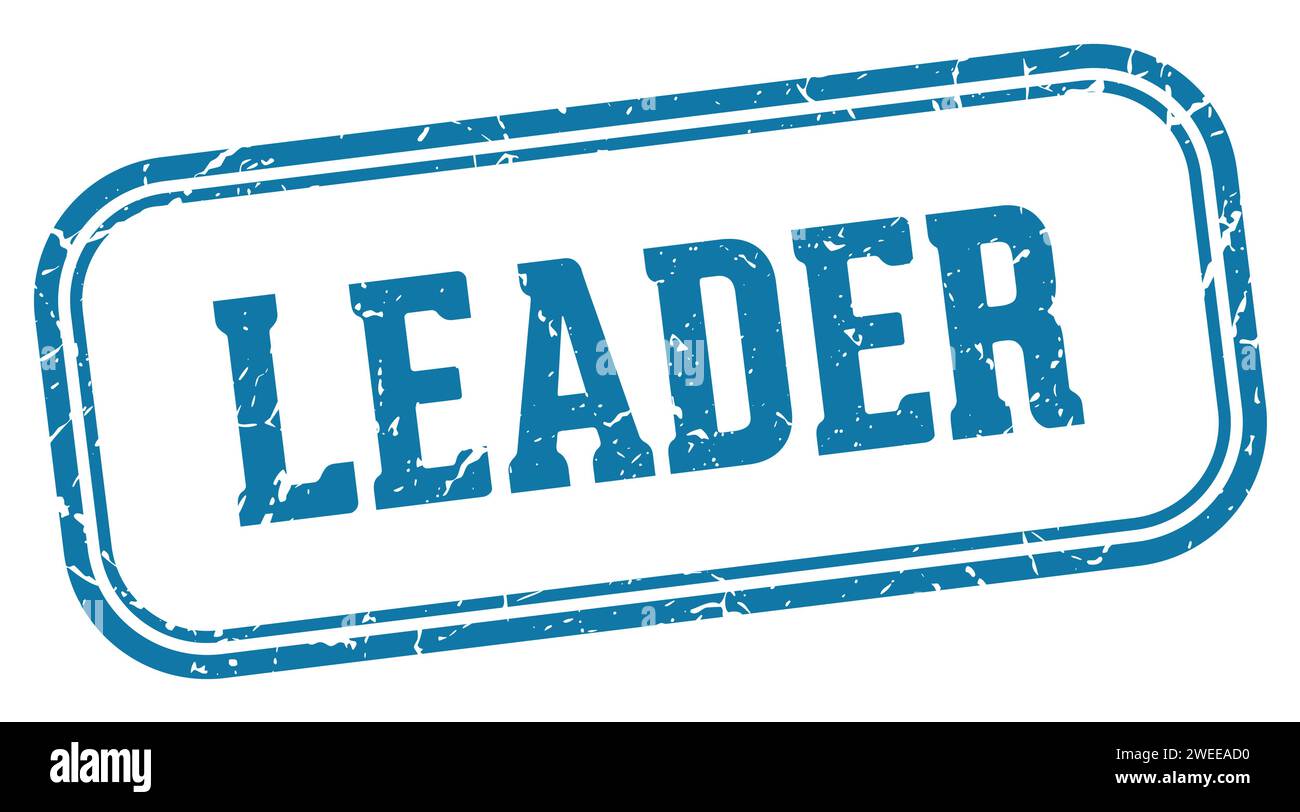 leader stamp. leader rectangular stamp isolated on white background ...