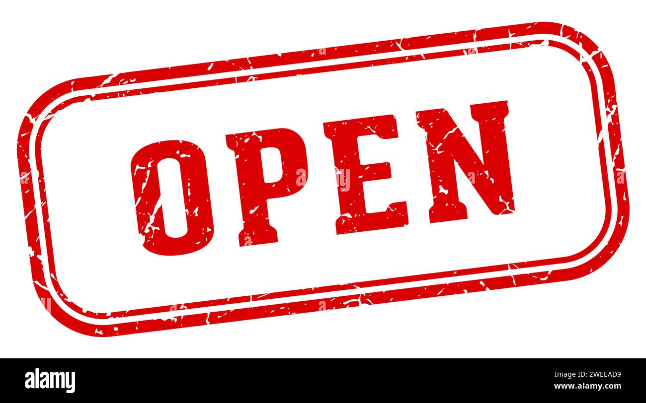 open stamp. open rectangular stamp isolated on white background Stock ...