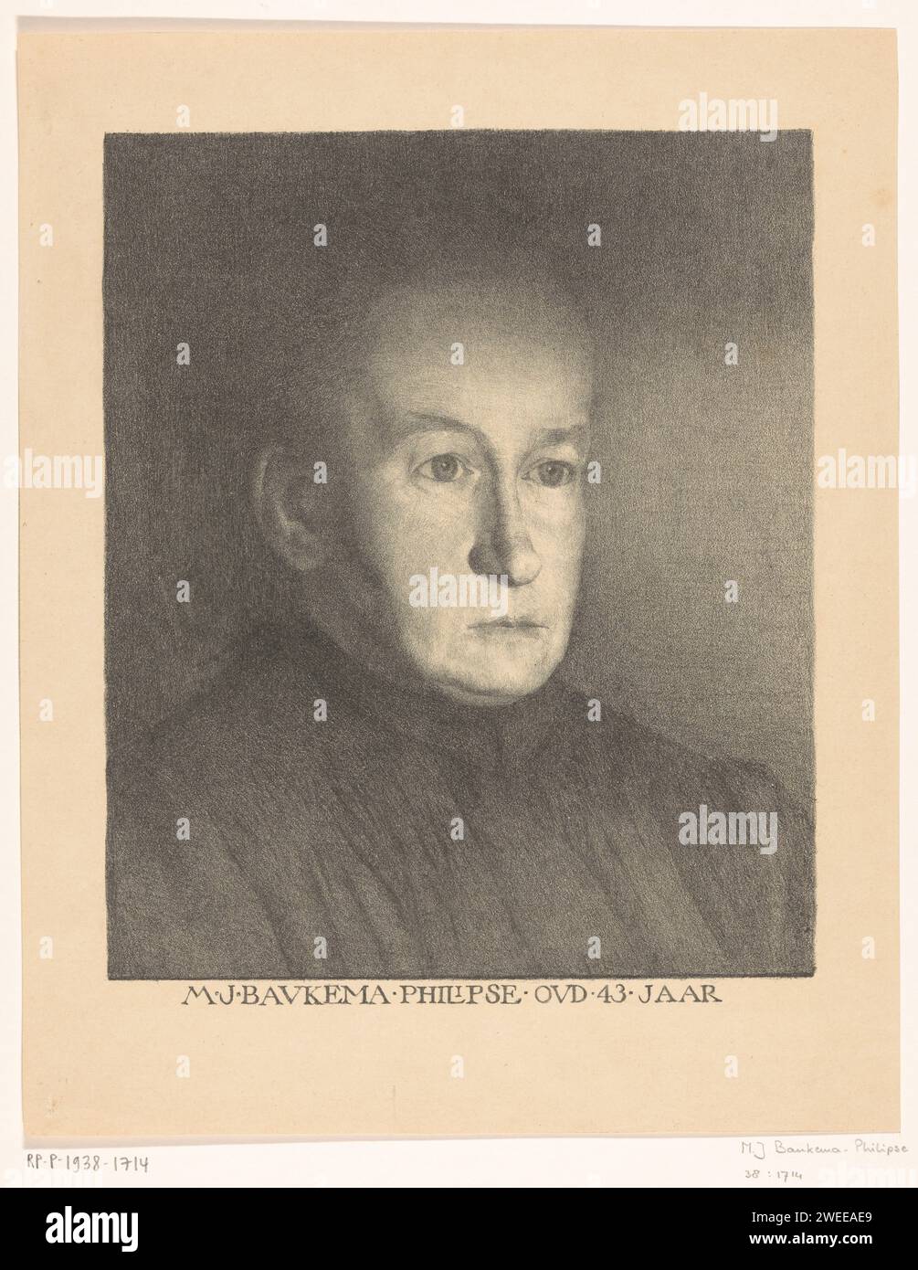 Self -portrait, Maria Baukema -Philipse, 1906 - 1938 print A self ...