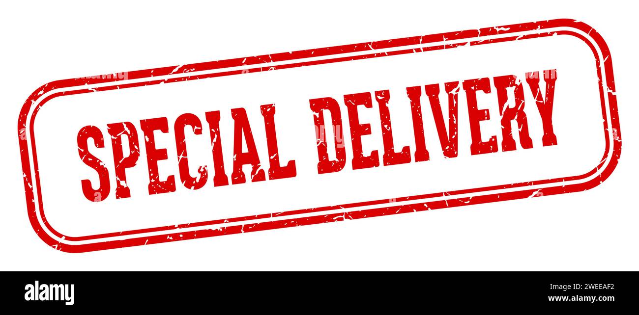 special delivery stamp. special delivery rectangular stamp isolated on ...