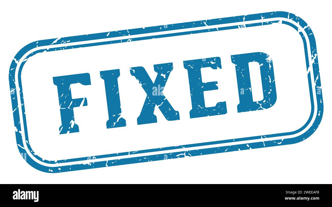 fixed stamp. fixed rectangular stamp isolated on white background Stock ...