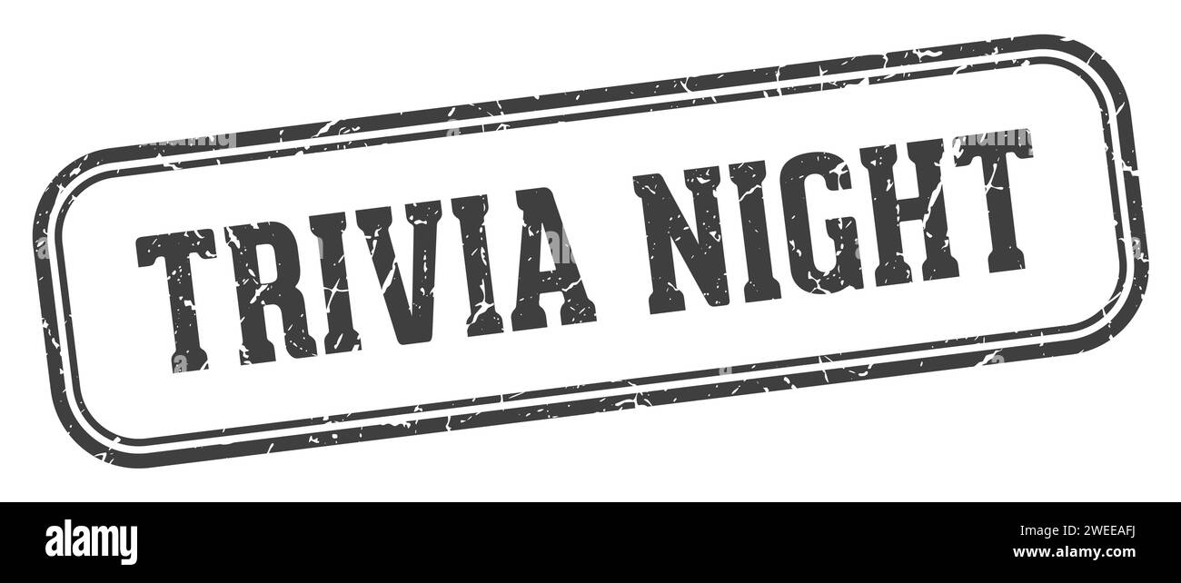 Trivia Night Stamp Trivia Night Rectangular Stamp Isolated On White Background Stock Vector