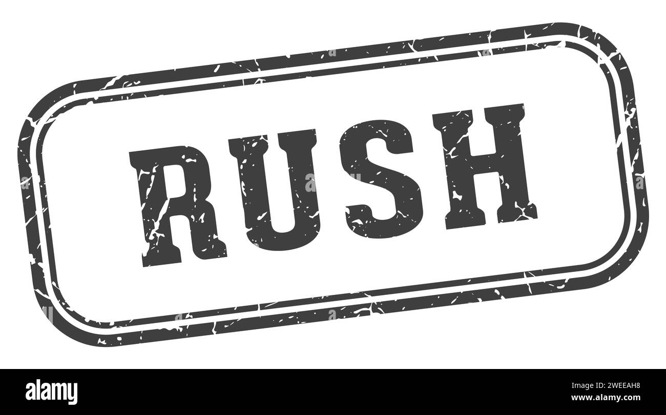 rush stamp. rush rectangular stamp isolated on white background Stock ...