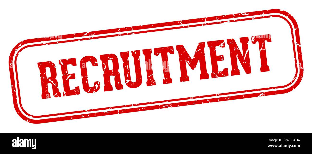 recruitment stamp. recruitment rectangular stamp isolated on white ...