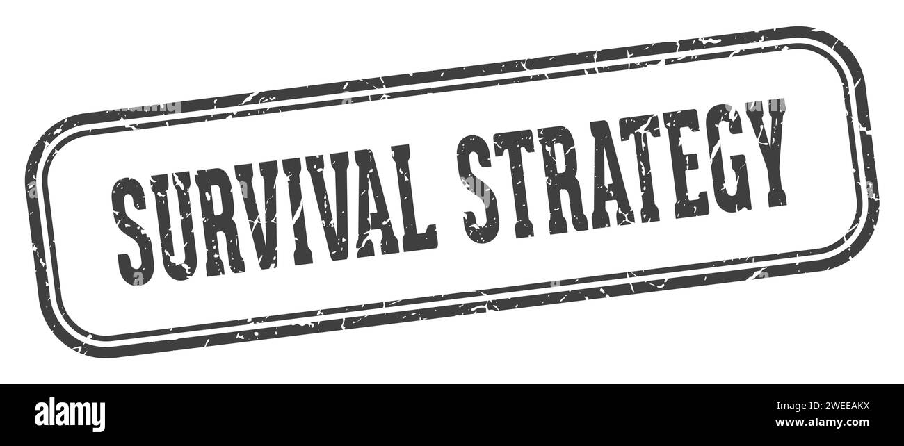 survival strategy stamp. survival strategy rectangular stamp isolated ...