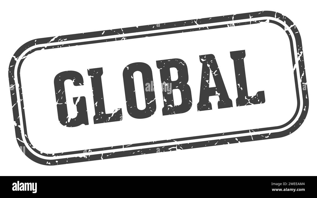 global stamp. global rectangular stamp isolated on white background ...