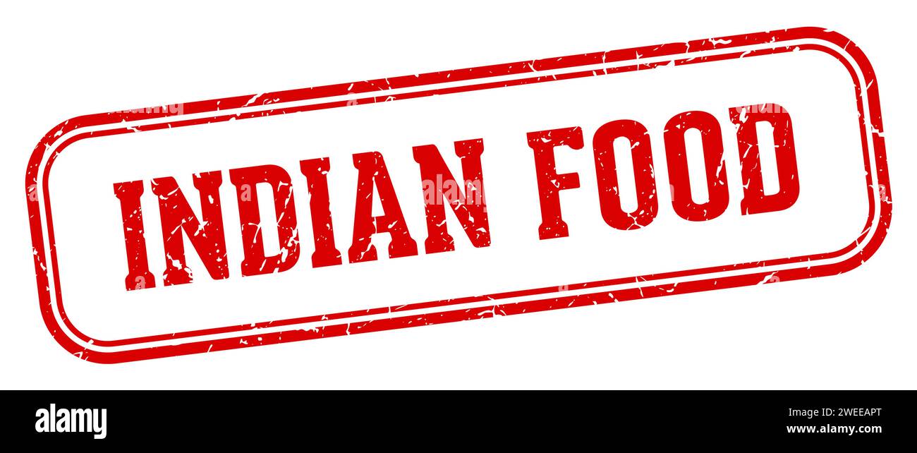 indian food stamp. indian food rectangular stamp isolated on white ...