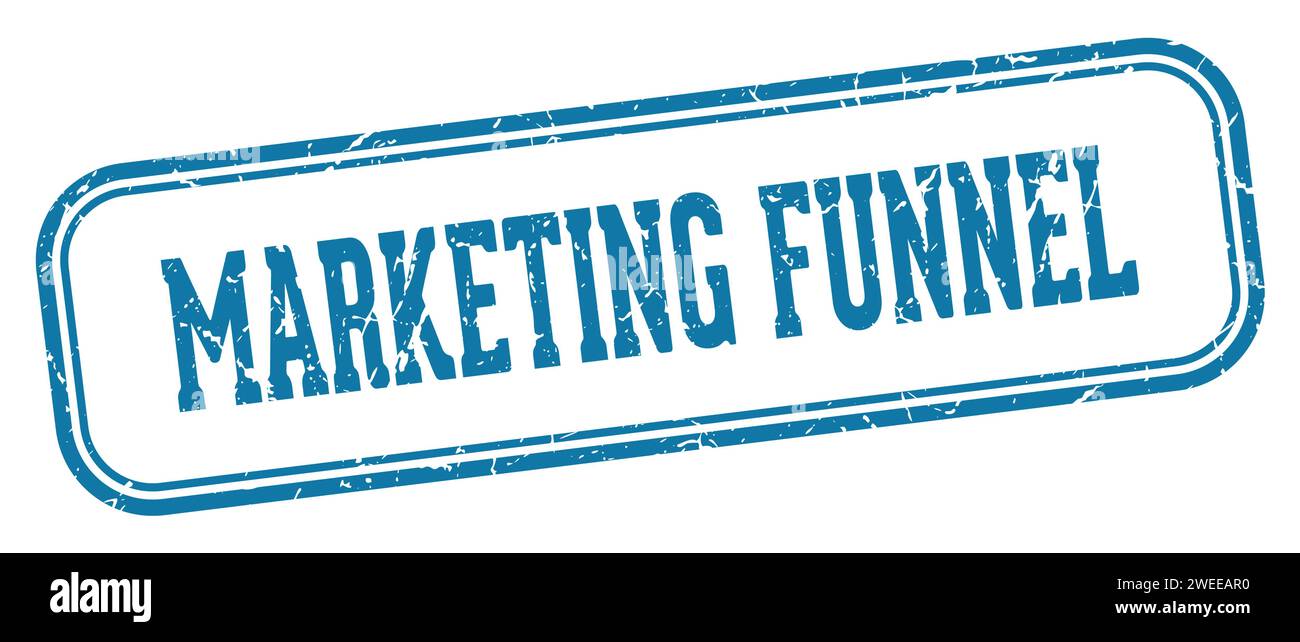 marketing funnel stamp. marketing funnel rectangular stamp isolated on ...