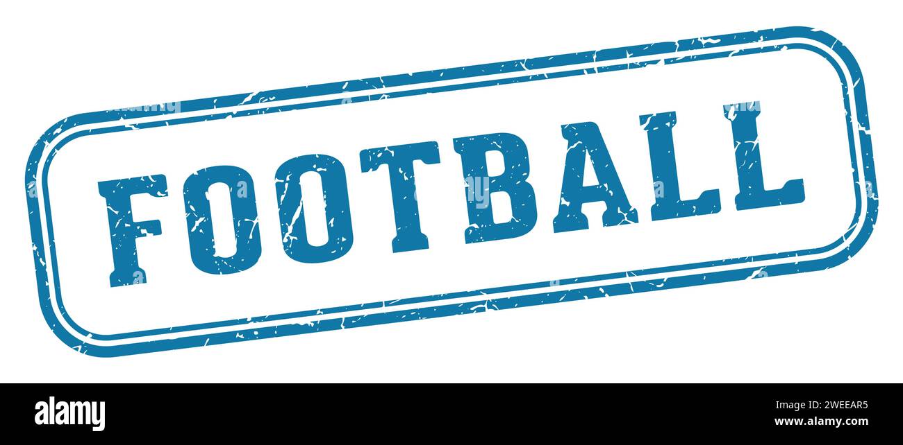 football stamp. football rectangular stamp isolated on white background ...
