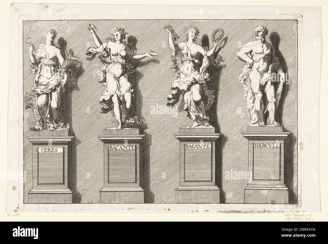 Four images on a pedestal: Ceres, two bacchants, Hercules, Anonymous ...