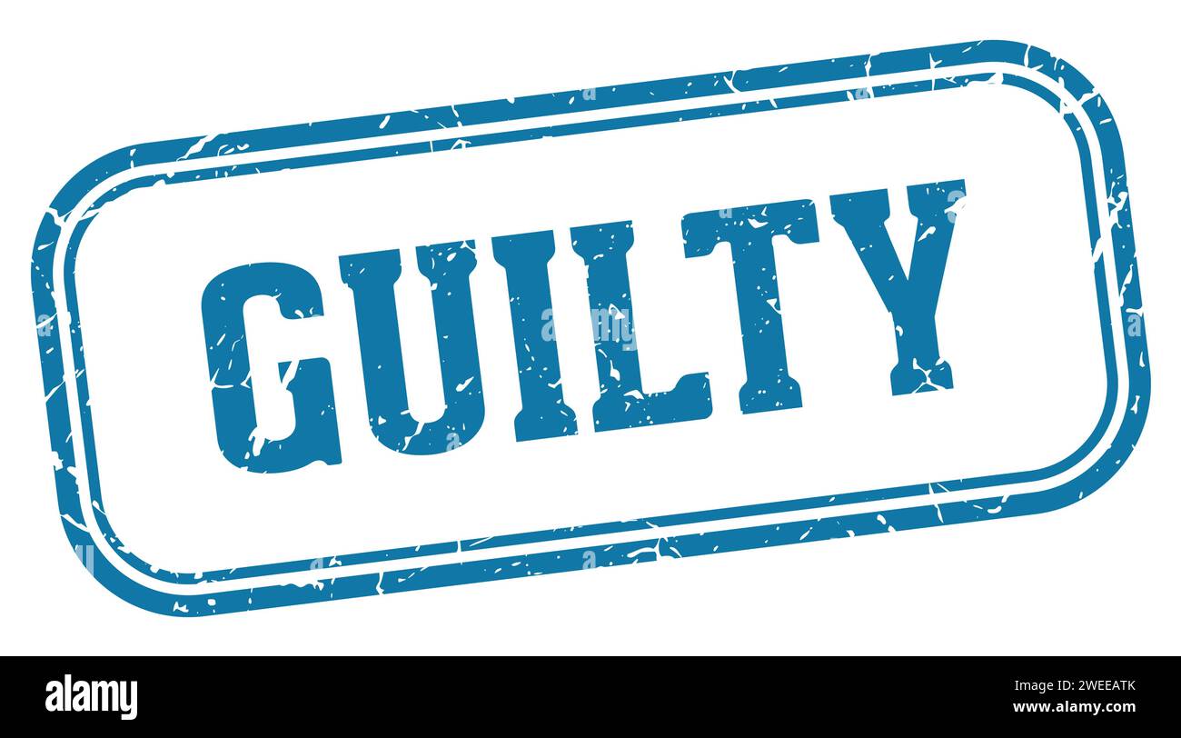 guilty stamp. guilty rectangular stamp isolated on white background ...