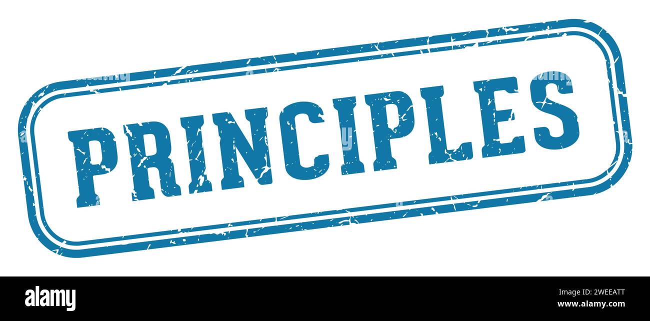 principles stamp. principles rectangular stamp isolated on white ...