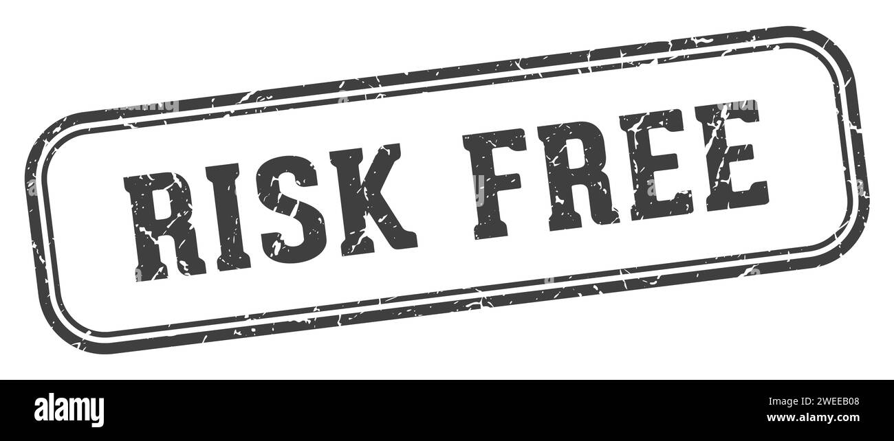 risk free stamp. risk free rectangular stamp isolated on white ...