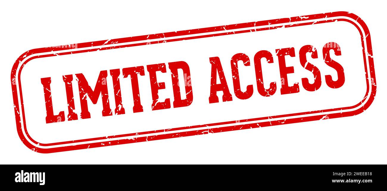 limited access stamp. limited access rectangular stamp isolated on ...