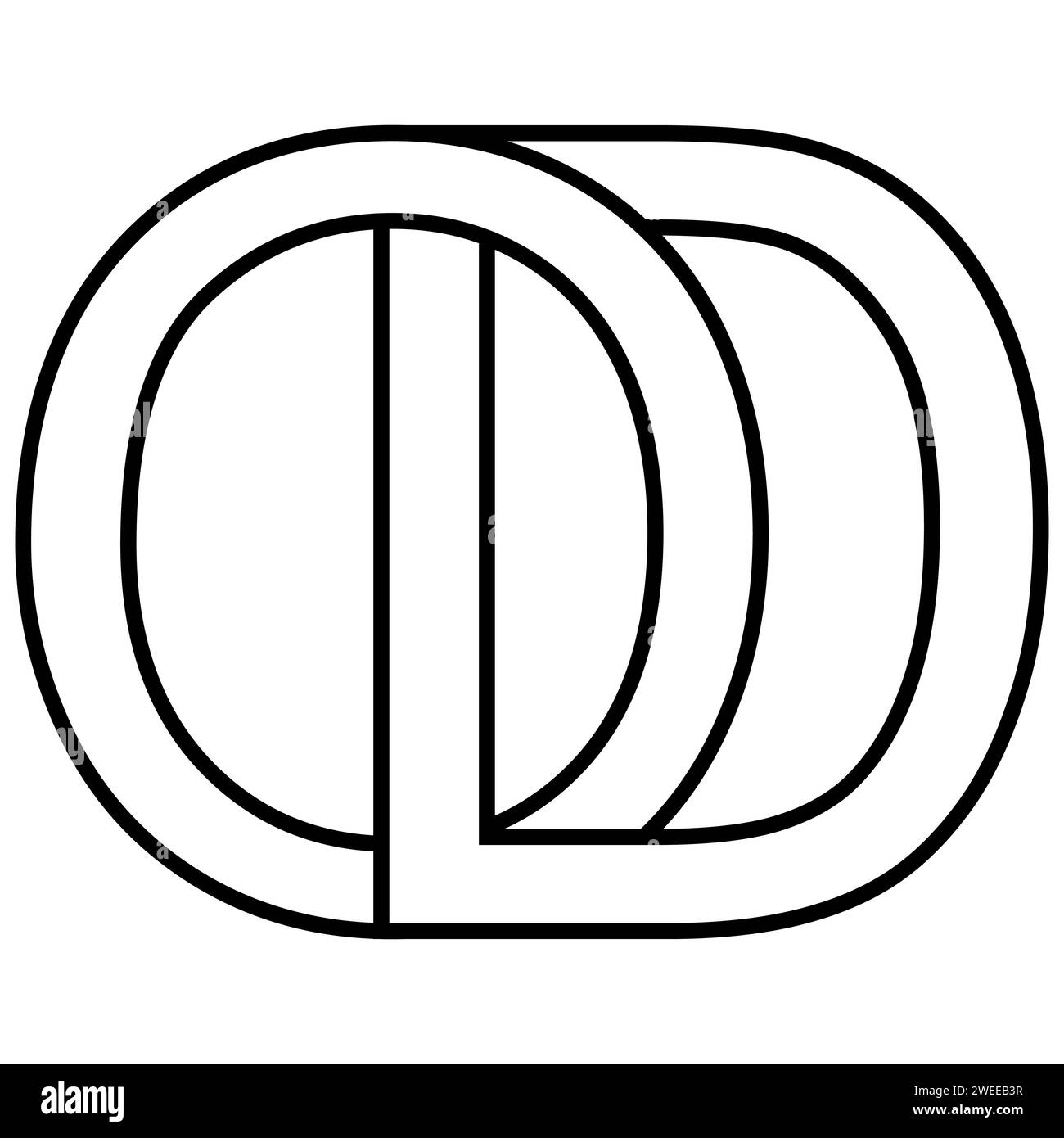 Logo sign od, do icon double letters logotype d o Stock Vector Image ...
