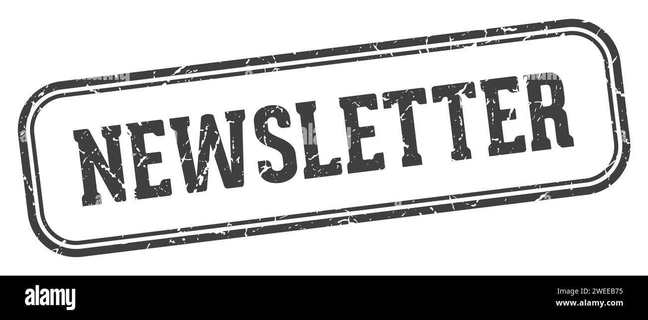 newsletter stamp. newsletter rectangular stamp isolated on white ...