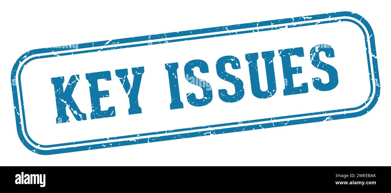 key issues stamp. key issues rectangular stamp isolated on white ...