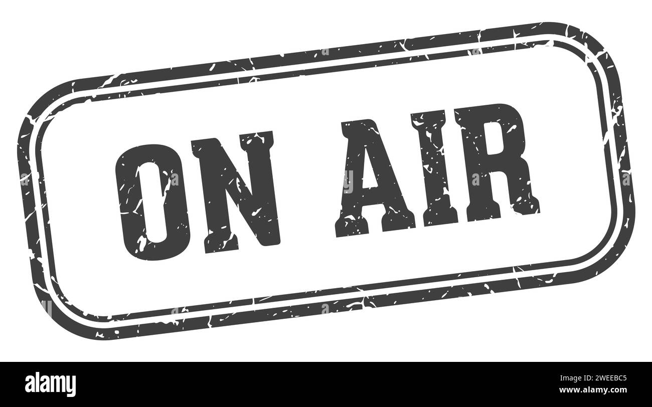 on air stamp. on air rectangular stamp isolated on white background ...