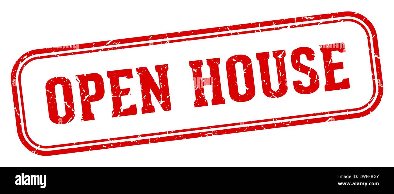 open house stamp. open house rectangular stamp isolated on white ...