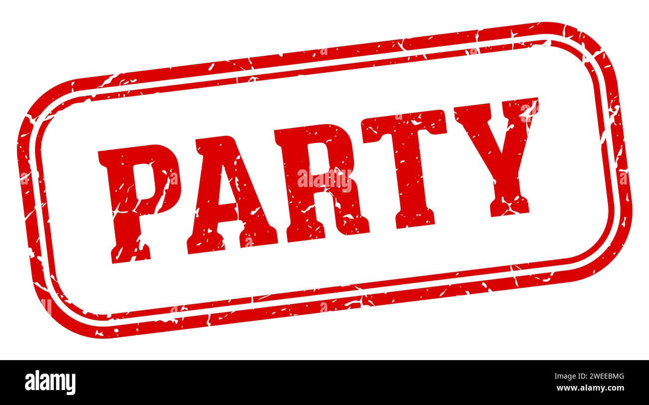 party stamp. party rectangular stamp isolated on white background Stock ...