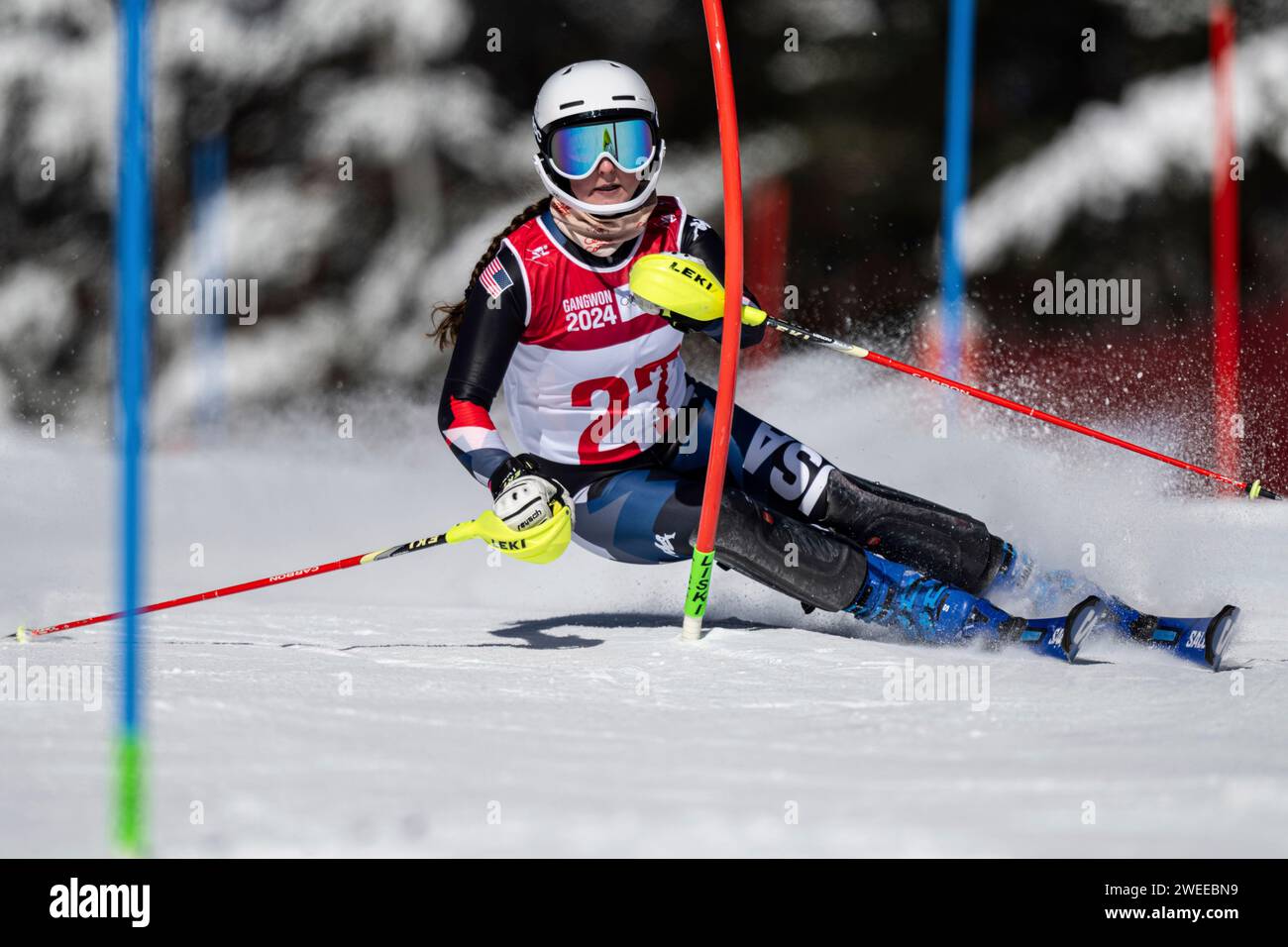 United States' Nicole Begue competes in an alpine ski Winter Youth ...