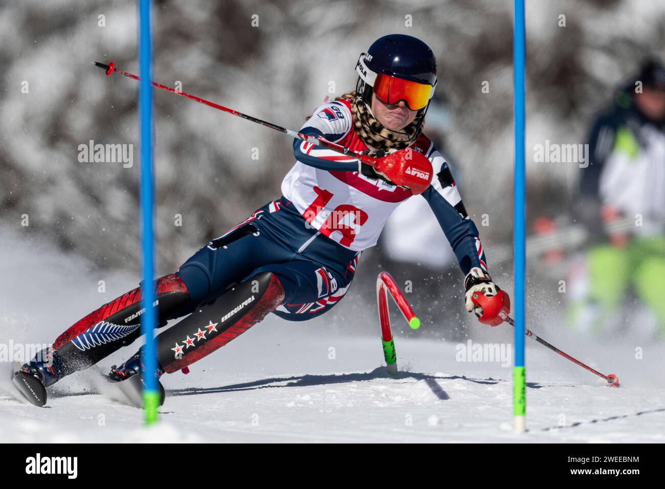 Britain's Molly Butler competes in an alpine ski Winter Youth Olympic ...