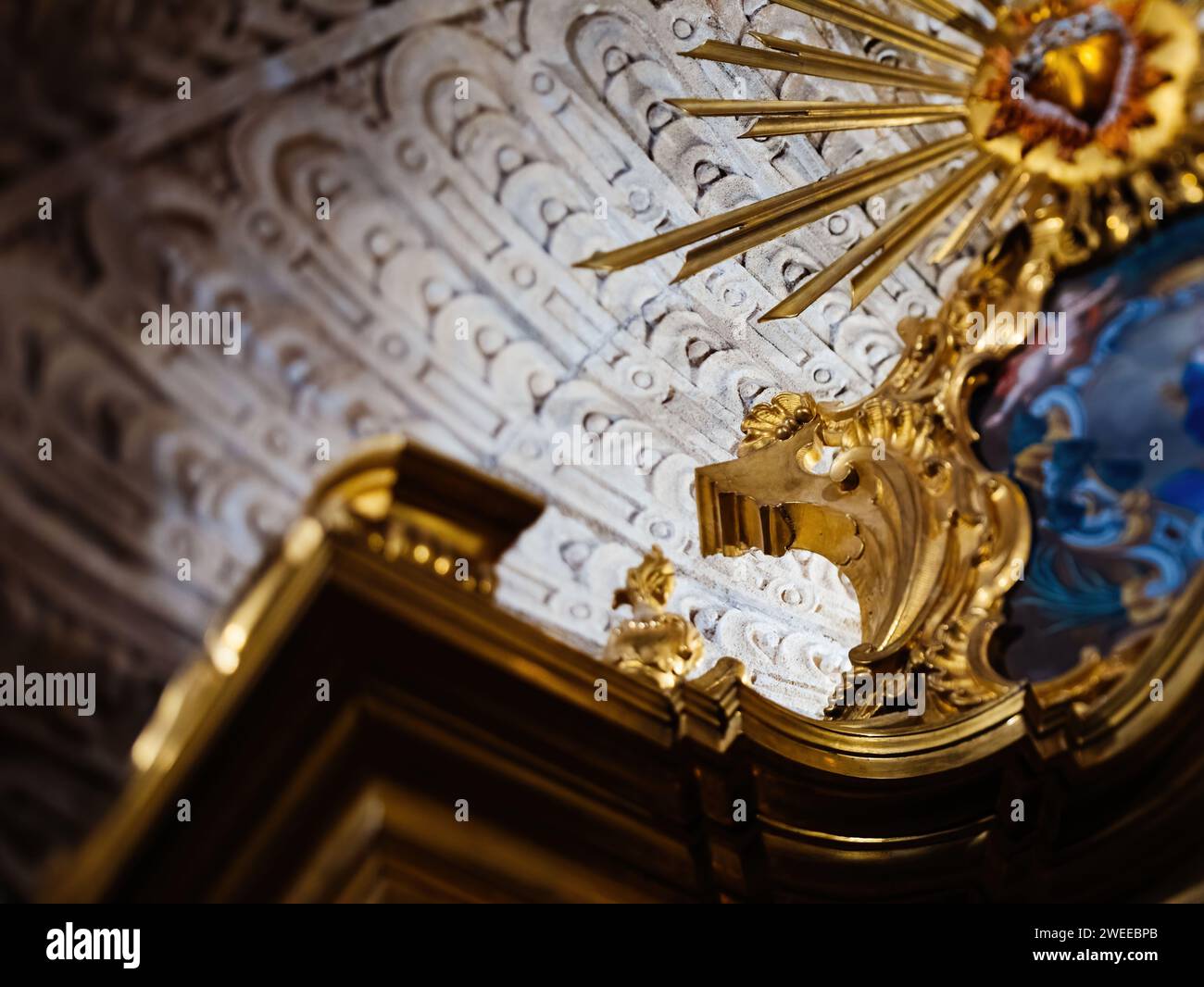 An awe-inspiring macro close-up view of the meticulously crafted wooden ...