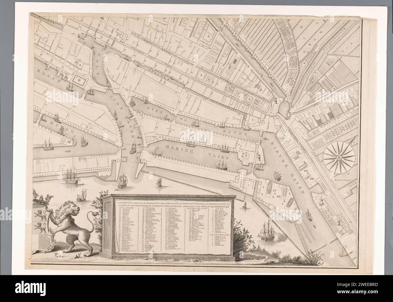Map of Rotterdam (part bottom right), Cornelis van Baarsel, After ...