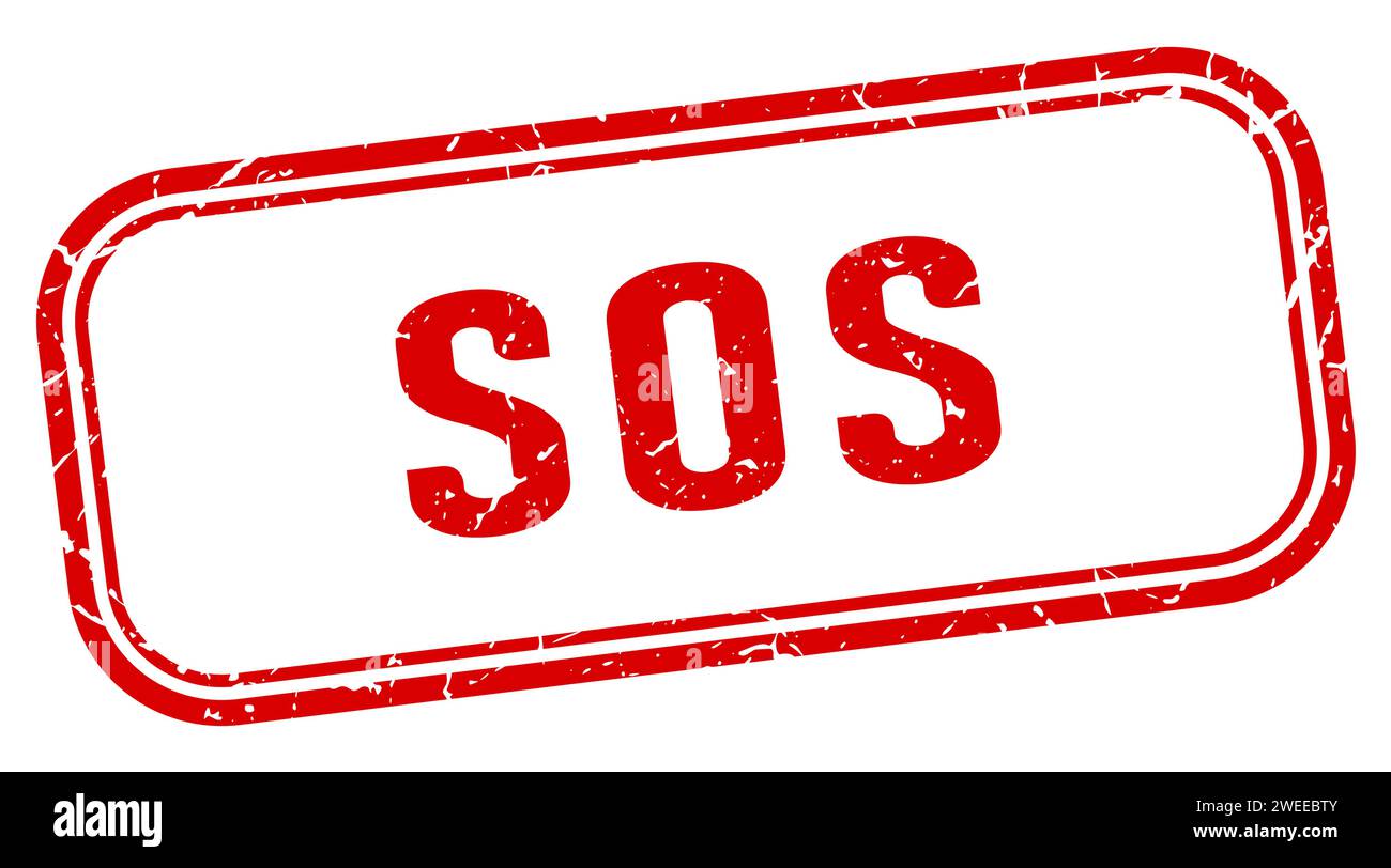 sos stamp. sos rectangular stamp isolated on white background Stock ...