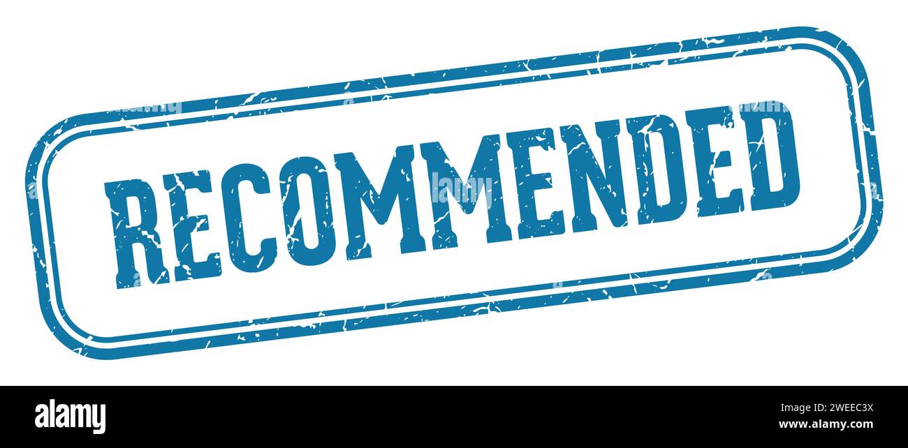 recommended stamp. recommended rectangular stamp isolated on white ...