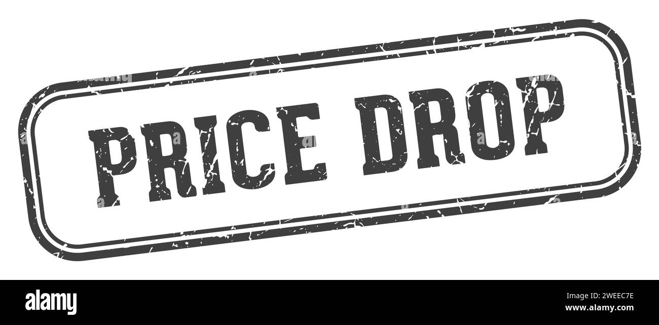 price drop stamp. price drop rectangular stamp isolated on white ...