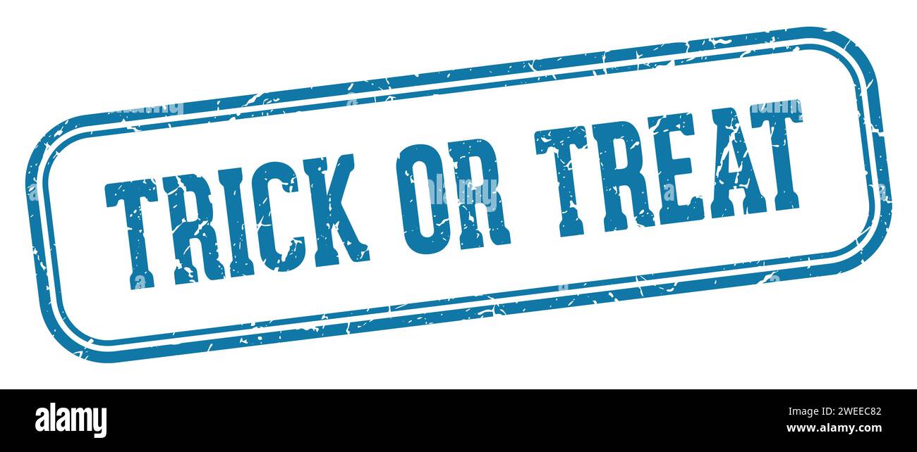 trick or treat stamp. trick or treat rectangular stamp isolated on ...