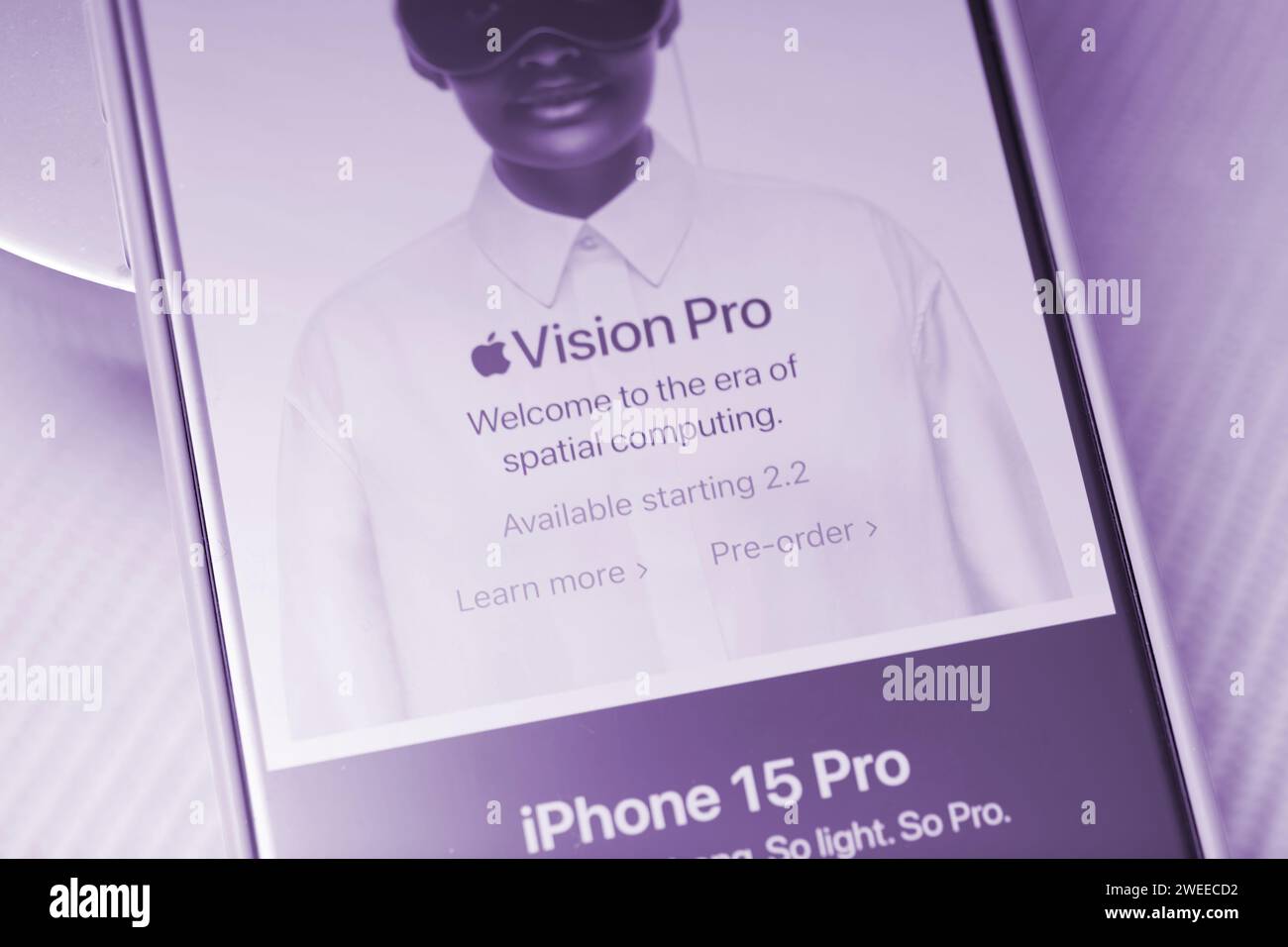 California, USA - Jan 21, 2024: A colorful screen of the new iPhone ...