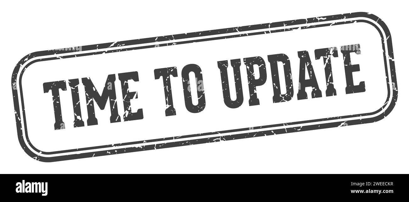 time to update stamp. time to update rectangular stamp isolated on ...