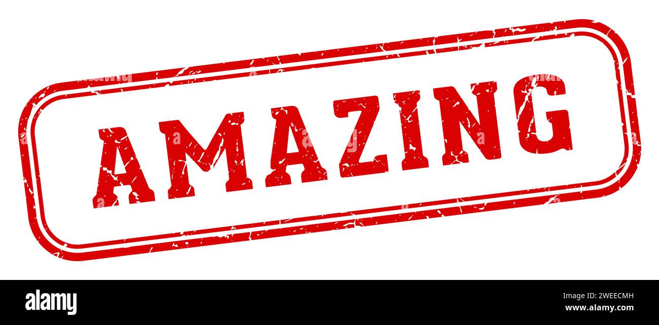 amazing stamp. amazing rectangular stamp isolated on white background ...