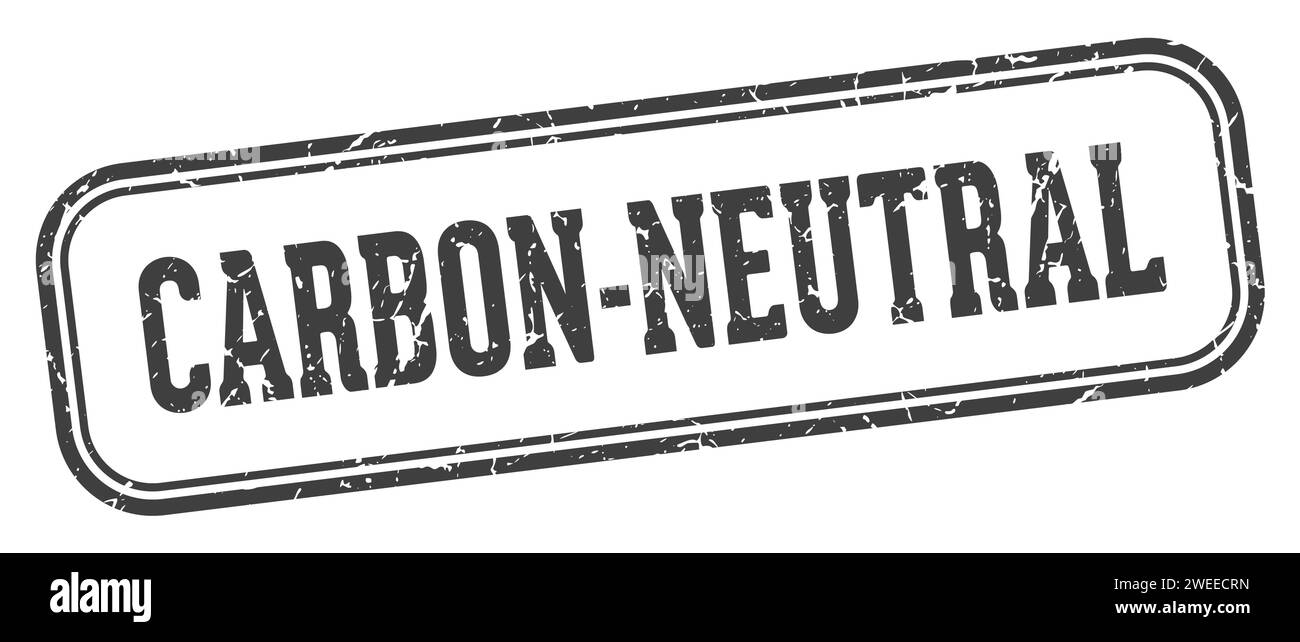 carbon-neutral stamp. carbon-neutral rectangular stamp isolated on ...