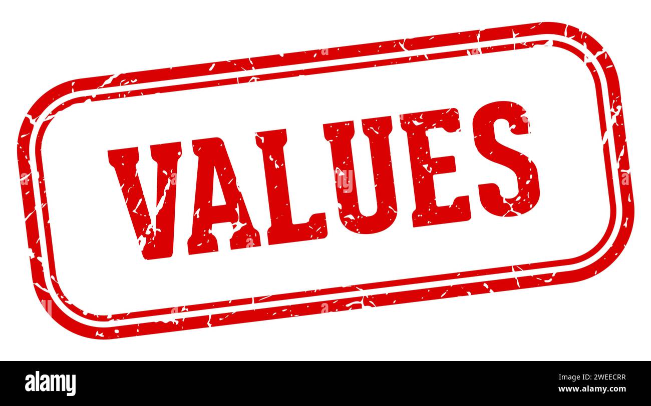 values stamp. values rectangular stamp isolated on white background ...